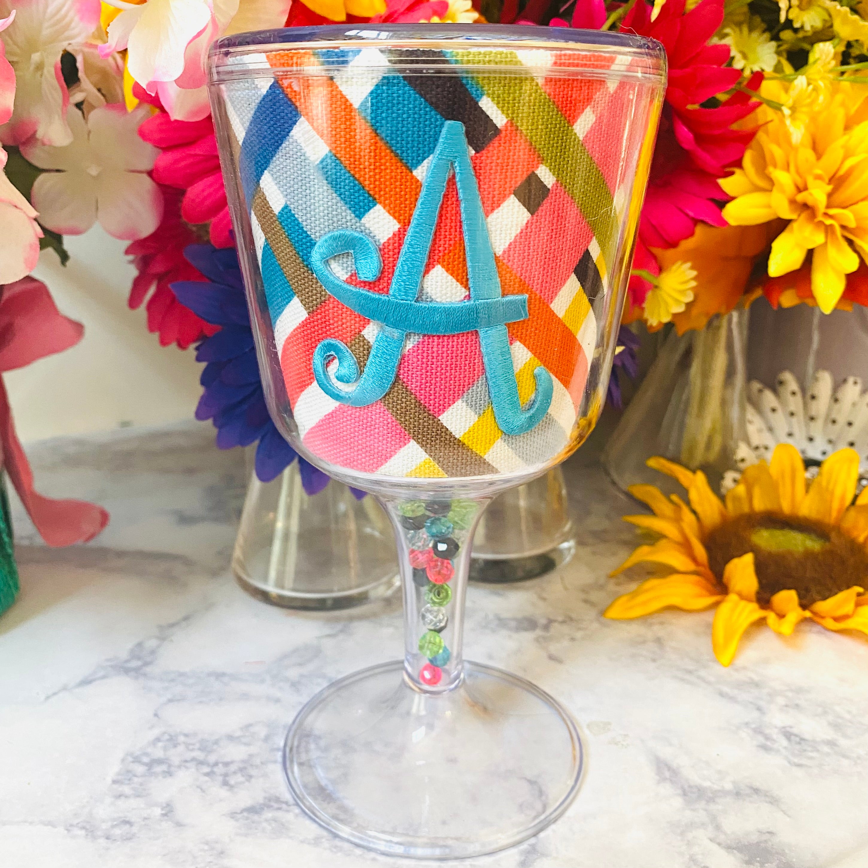 Personalized Acrylic Wine Goblet Initial A | FREE Shipping | All Sales ...